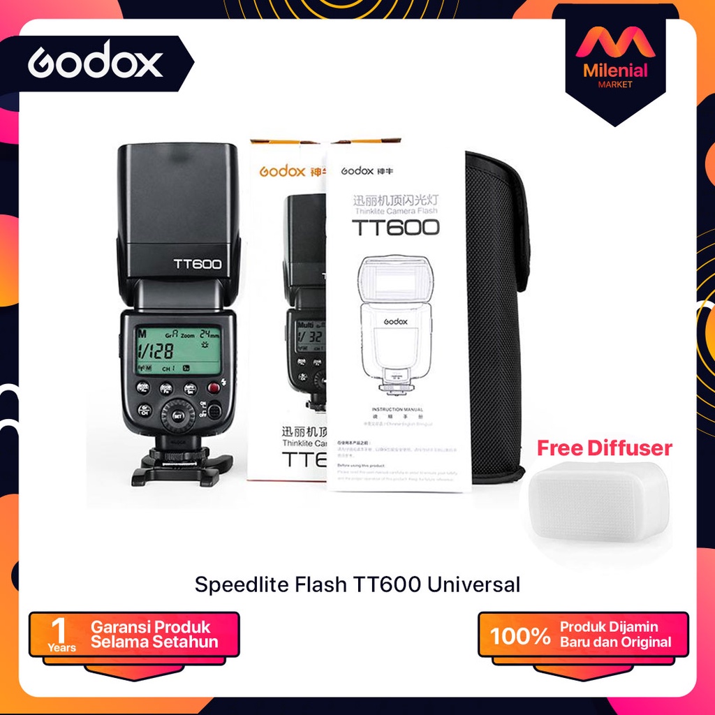 Jual Godox TT600 Universal Flash Speedlite TT600 Universal | Shopee ...