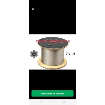 Jual kawat seling stainless steel uk 6 mm x 7 x 19 type 304 | Shopee ...