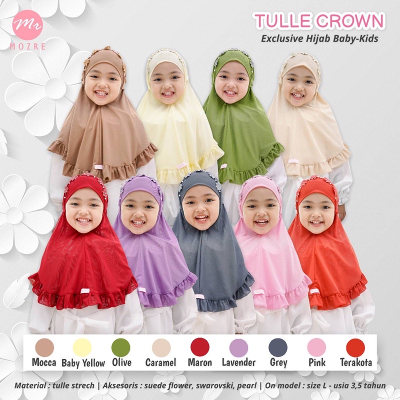 Jual hijab anak / tulle crown / hijab tulle hijab instan | Shopee Indonesia