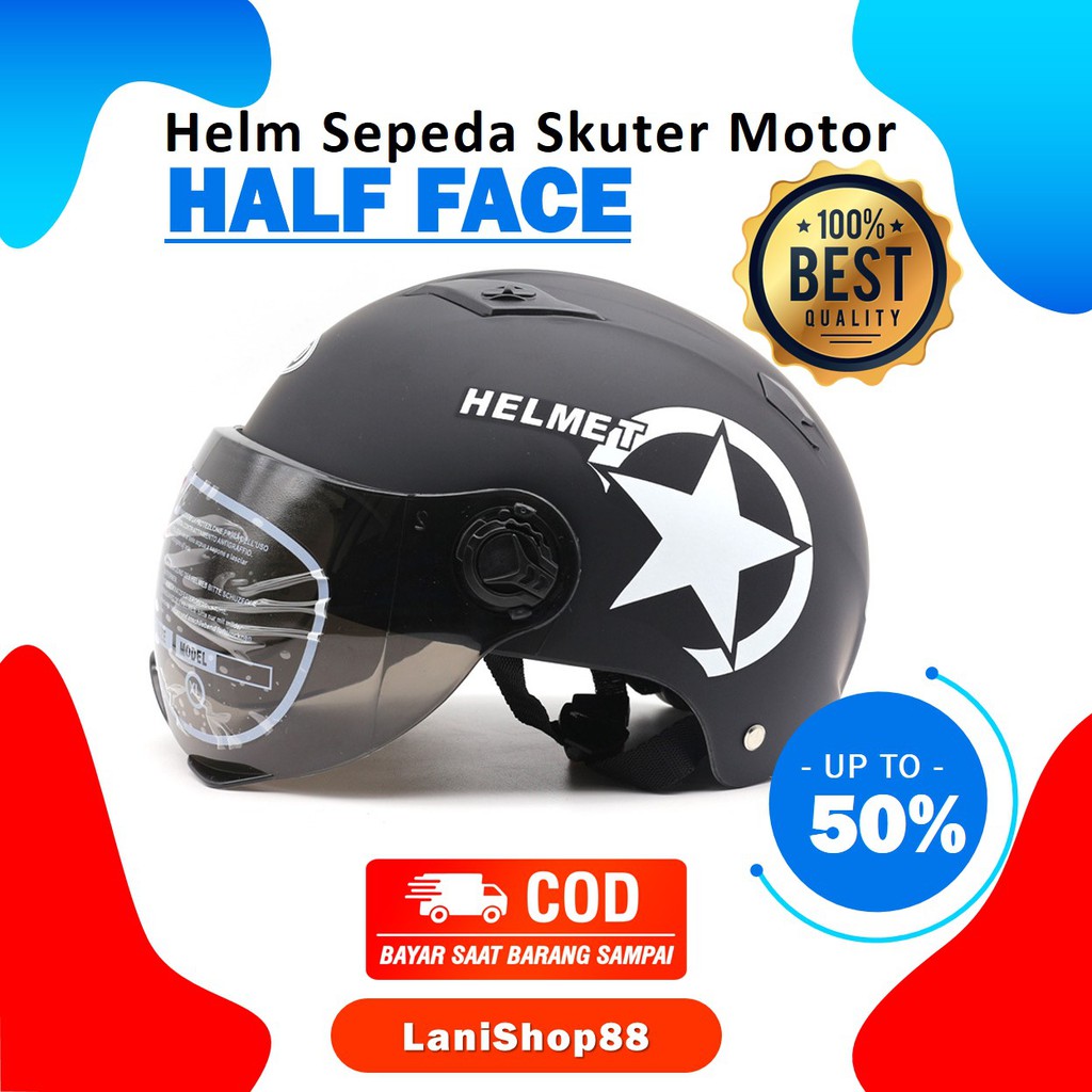 Jual Helm Helem Sepeda Gowes Skuter Motor Listrik Elektrik Half Face ...