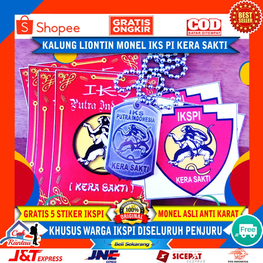 Jual Kalung Liontin IKSPI Monel Asli Anti Karat Lambang Pencak Silat IKS PI Kera Sakti Free ...