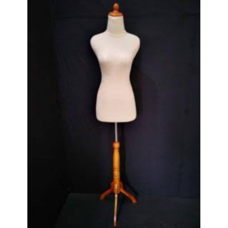 Jual manekin patung gamis DM crem+kayu baut premium | Shopee Indonesia