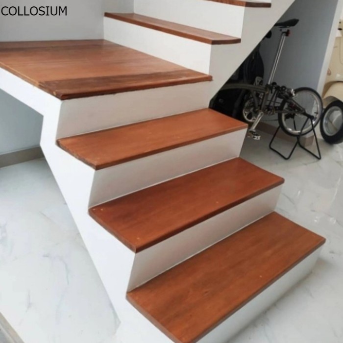 Jual papan kayu mahoni 80 x 30 x 3 cm anak tangga ambalan finish siap ...