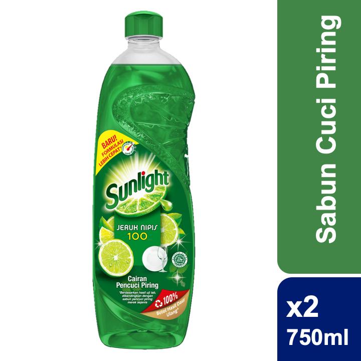 Jual Sunlight Sabun Cuci Piring Jeruk Nipis Botol 2 x 750 mL | Shopee Indonesia