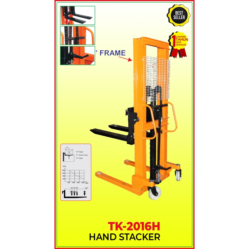 Jual Alat Angkat Barang Hand Stacker / Hand Lift 2 ton 160 cm H Frame ...