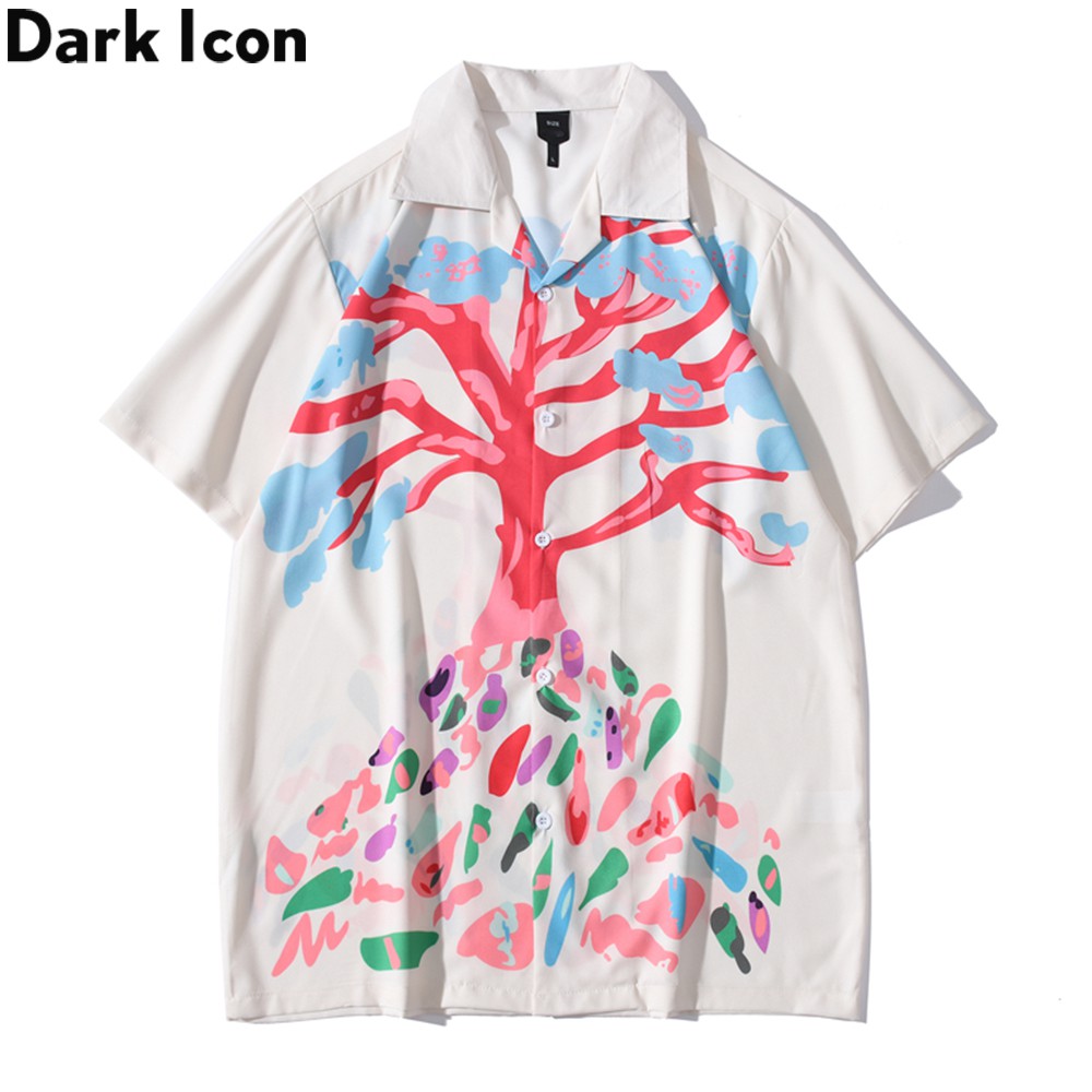 Jual Dark Icon Kaos Polo Lengan Pendek Kemeja Pria Desain Big Tree Gaya ...