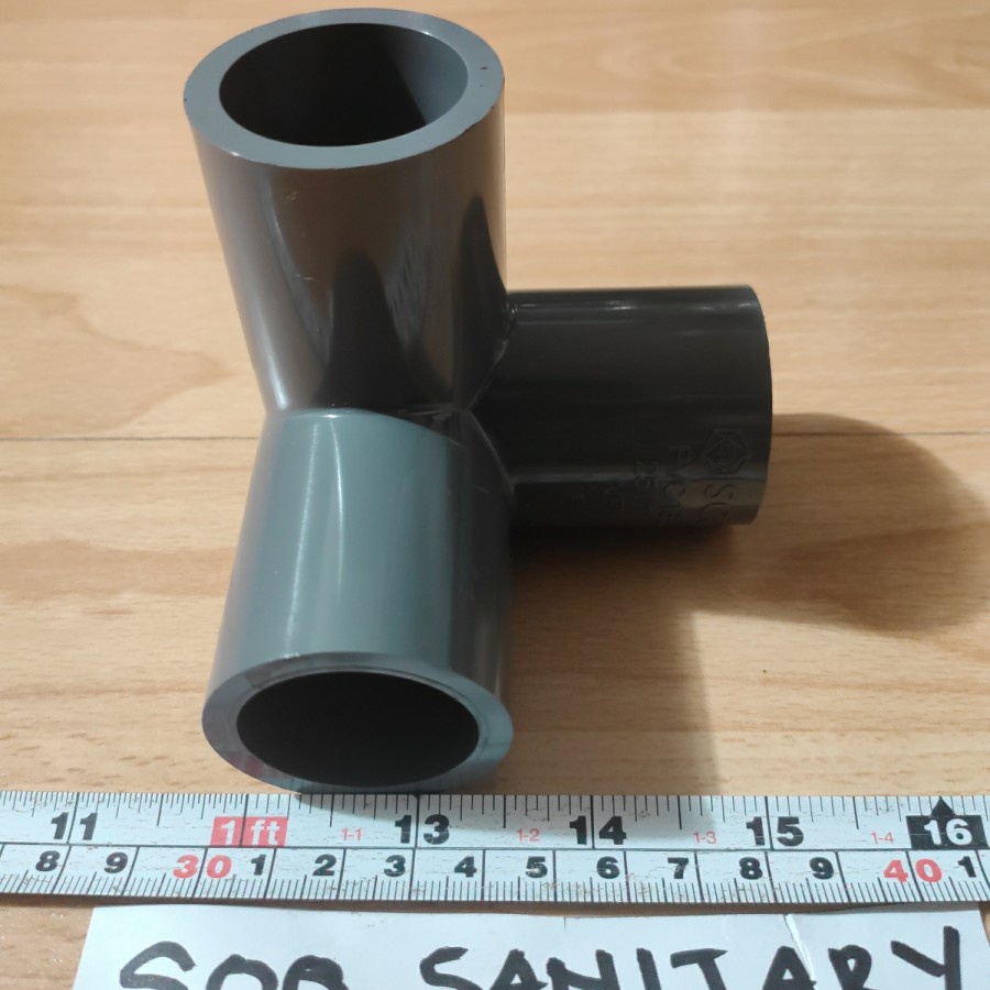Jual 3-Way Side Tee 1" SCG PVC - T Cabang 3 Fitting Pipa 90° Hidroponik ...