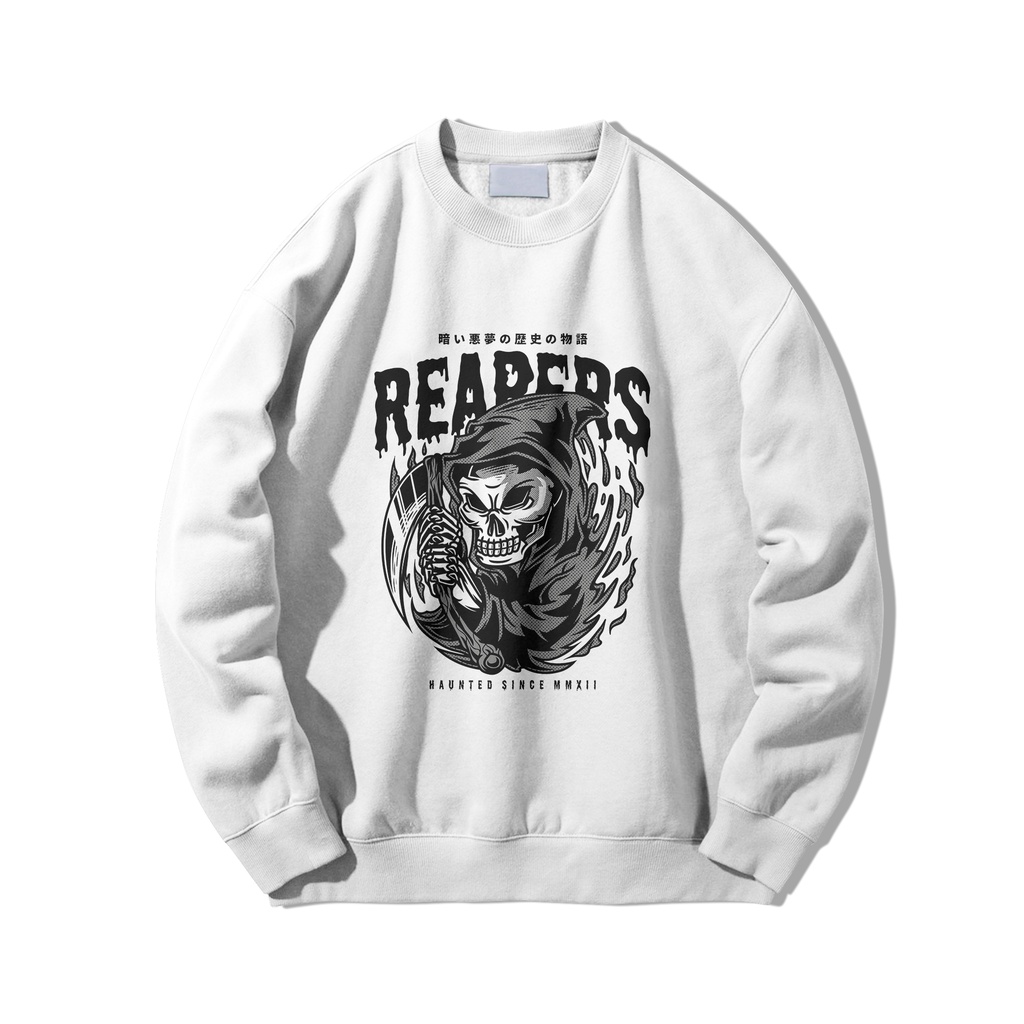 Jual Baju Crewneck Putih Oversize Estetik Pria Wanita Sweater Cn Kpop ...