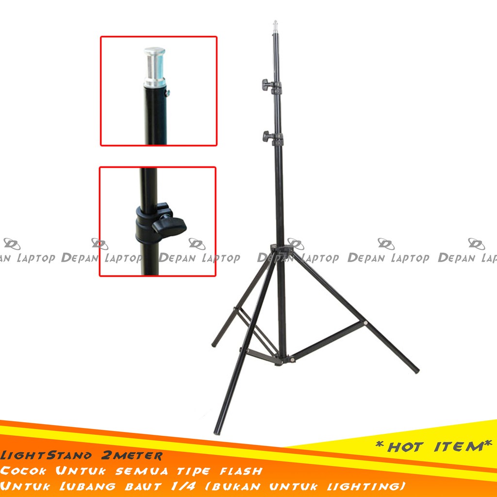 Jual Lightstand Flash 2 Meter Universal Studio Stand baut 1.4 alumunium ...