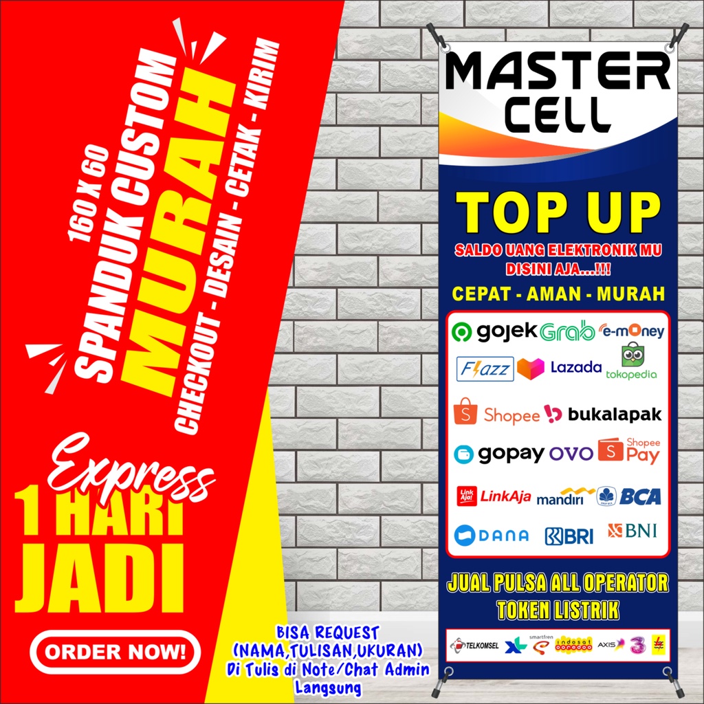 Jual Banner TOP UP, Spanduk TOP UP, ( Bayar ditempat ), 160x60cm ...
