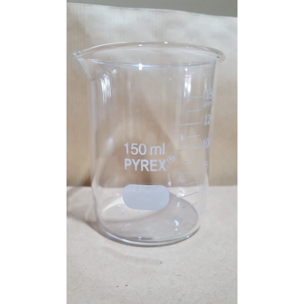 Jual BEAKER GLASS LOW FORM PYREX - RRC Capacity 150 mL | Shopee Indonesia