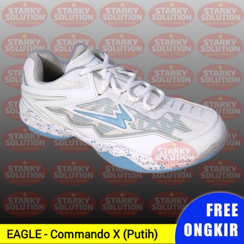 Jual Sepatu Bulutangkis EAGLE COMANDO X Badminton COMMANDO X - Putih ...