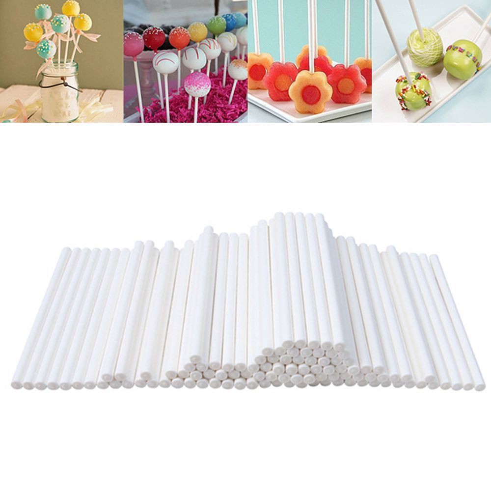 Jual 1000Pcs 50packs 100mm Lollipop Stick Food-Grade Plastic Pop Sucker ...