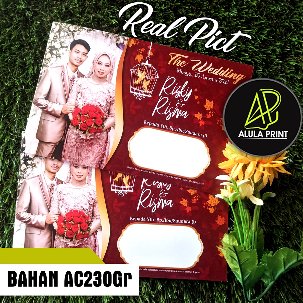 Jual Undangan Merah Maroon Model Terbaru Bahan Art Carton Glossy Tebal ...