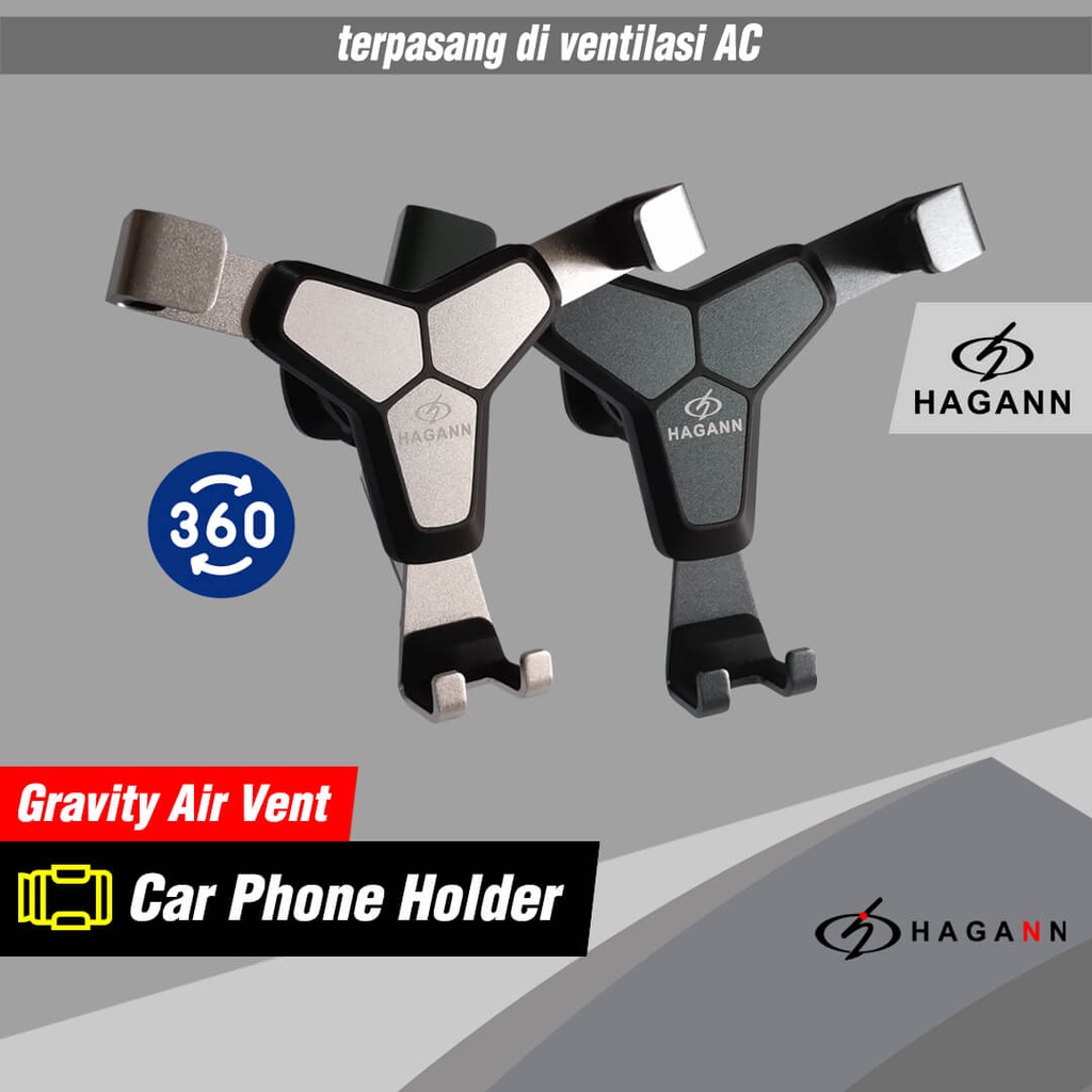Jual HAGANN CHO-1102 Holder HP Mobil AC | Gravity Car Phone Stand Jepit ...