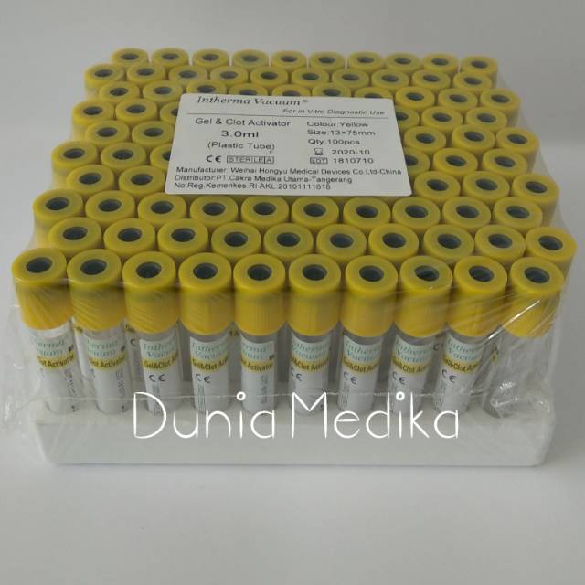 Jual Tabung Darah Plastik Intherma SST Gel Dan Clot Activator Vacum ...