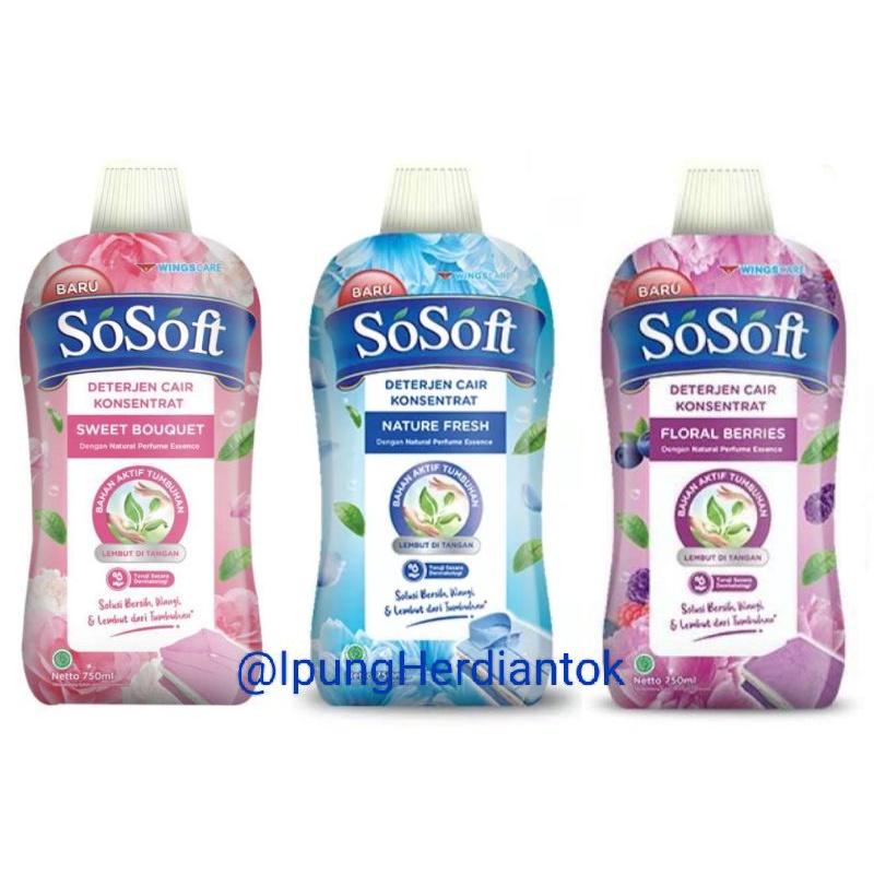 Jual SO SOFT Detergent Cair Botol 750 ml | Shopee Indonesia