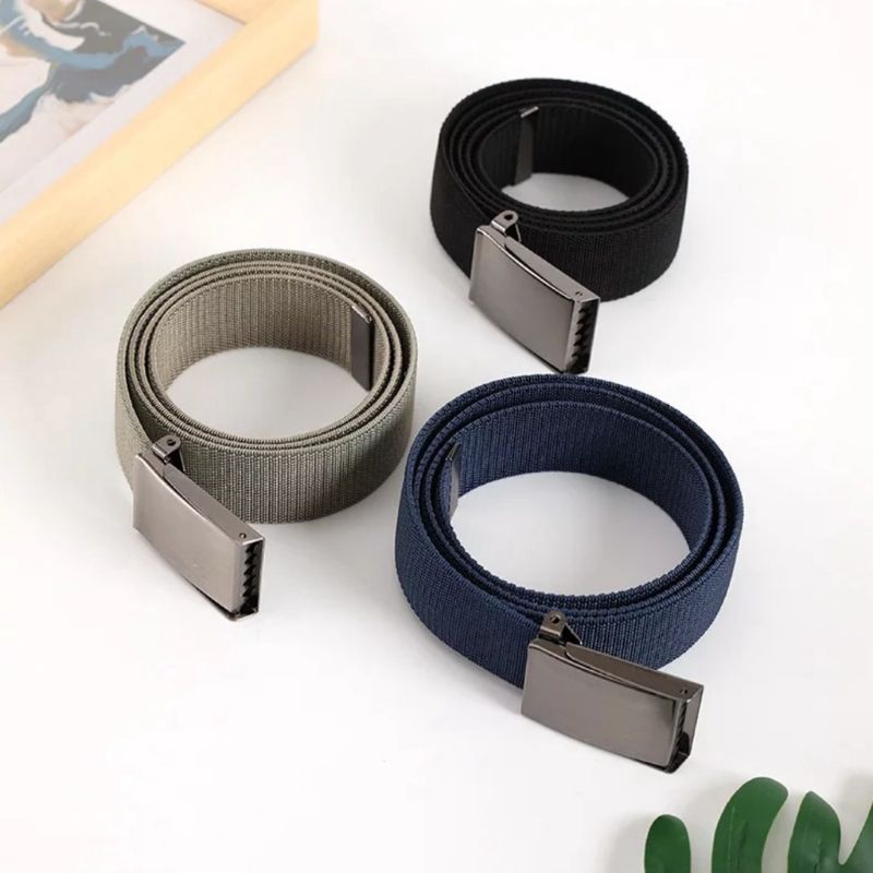 Jual Ikat Pinggang Pria Wanita Gesper Polos Canvas Jepit Premium 110cm ...