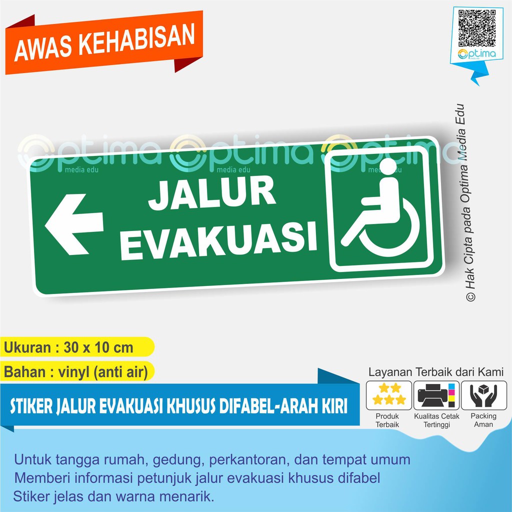 Jual STIKER JALUR EVAKUASI KHUSUS DIFABEL/CACAT | Shopee Indonesia