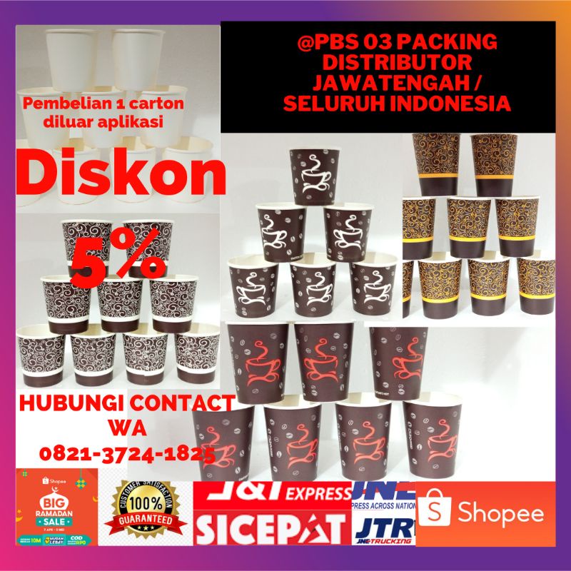 Jual WOI NGOPI [Isi 50pcs] Paper Cup 9oz/6.5oz / Cup Kopi / Coffee Cup / Tea Cup / Cup Tahan ...