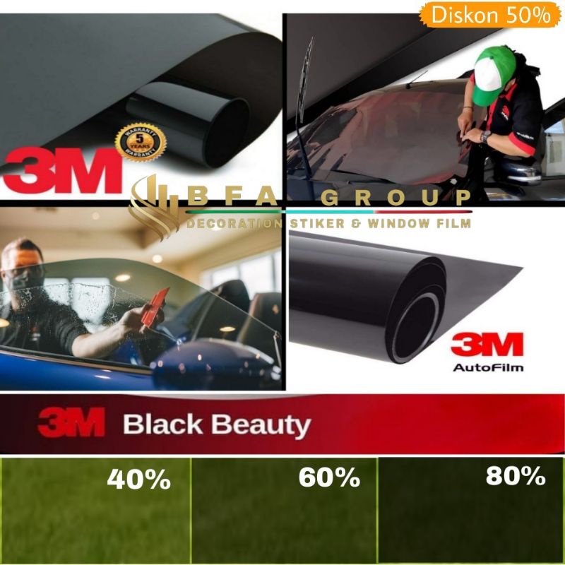 Jual Kaca Film Mobil 3M GARANSI 5 TAHUN, Kaca film 3M AutoFilm BLACK BEAUTY, kaca film privacy ...