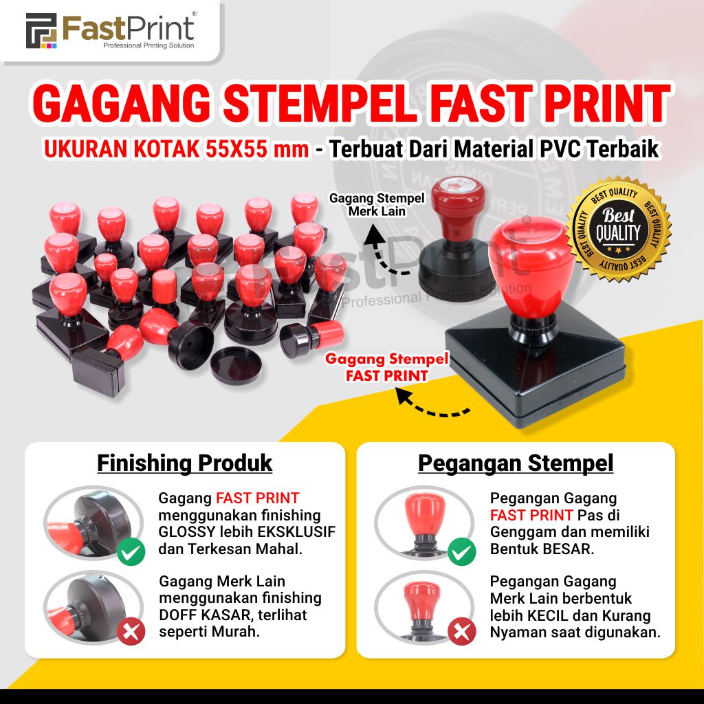 Jual 55X55 - Fast Print Gagang Stempel Flash Warna Ukuran Kotak 55x55mm ...