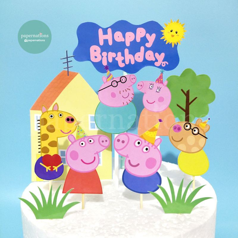 Jual Peppa Pig Cake Topper Set | Shopee Indonesia