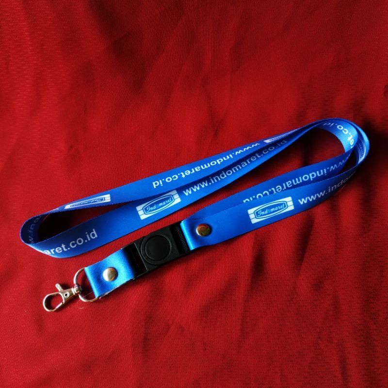 Jual Lanyard biru INDOMARET tali lanyard DISTRO RETAIL gantungan kunci ...