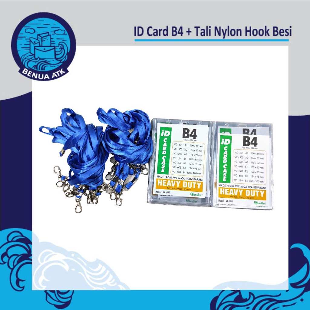 Jual Bundling ID Card B4 + Tali ID Nylon Hook Besi Dataflex [NYLK] | Shopee Indonesia