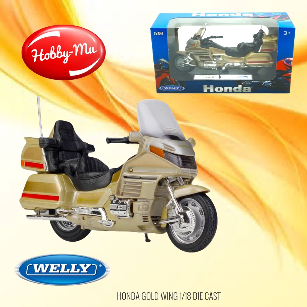 Jual Miniatur Motor Honda Gold Wing Statis Die Cast - Welly - Skala 1: ...