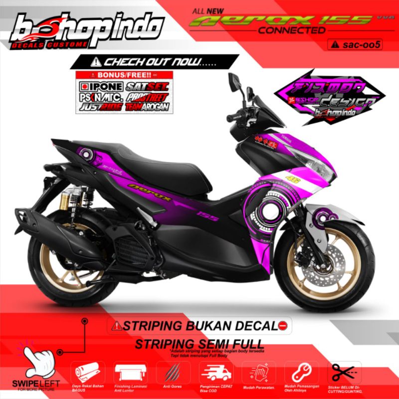 Jual Striping semi aerox grafis varian warna stiker semi full | Shopee ...