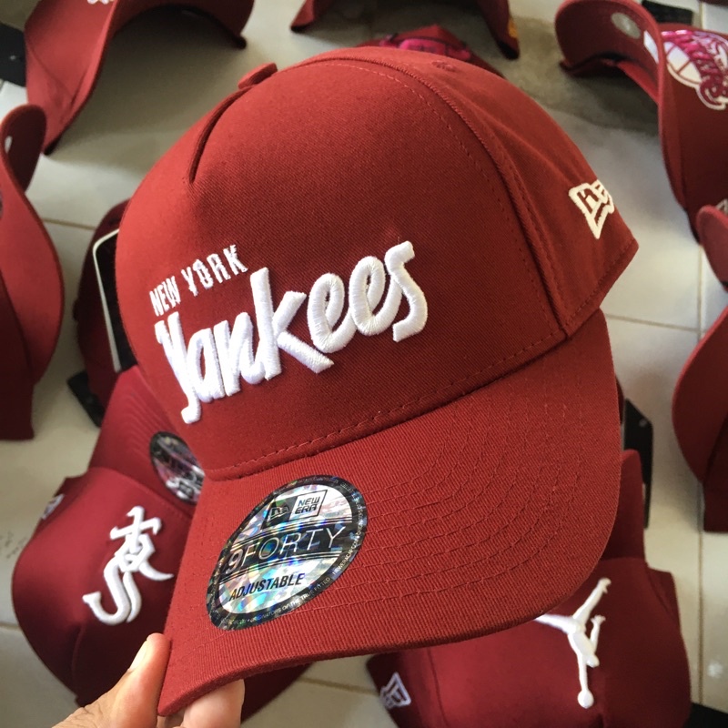 Jual Topi Baseball Merah Maroon Jordan Yankees Sox Banteng Lakers ...