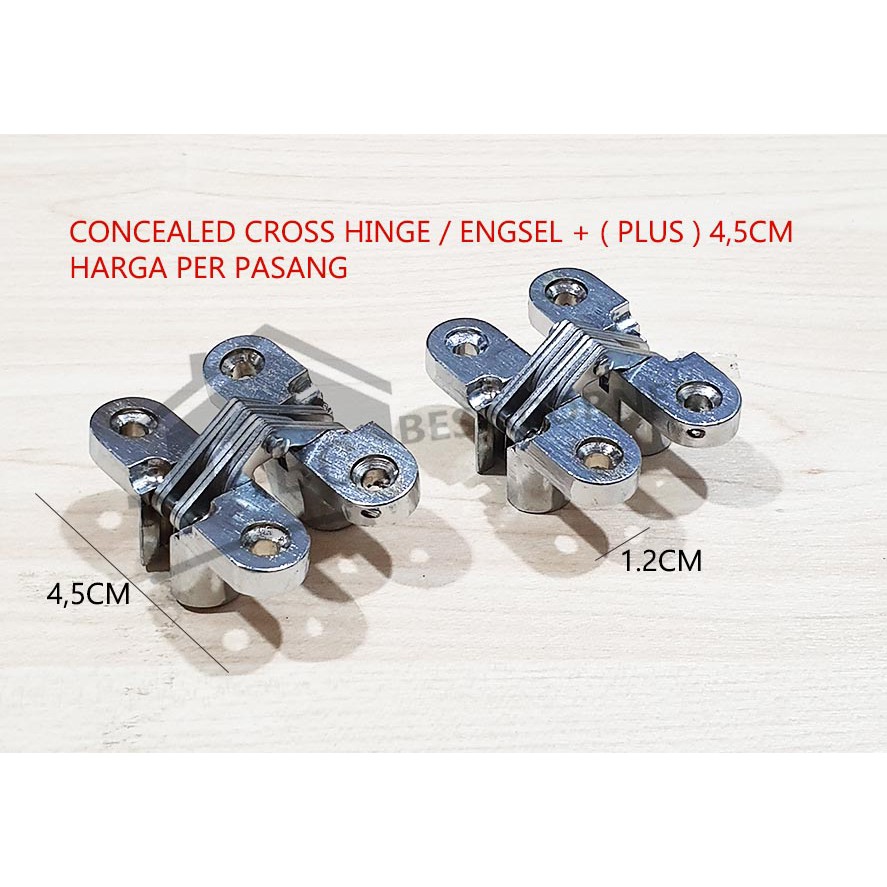 Jual Concealed Cross Hinges Small / Engsel + ( Plus ) / Engsel DEER ...
