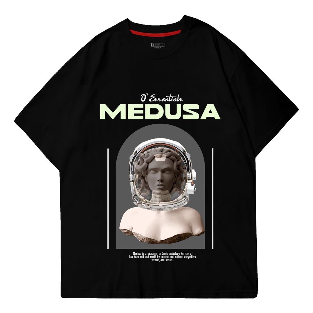 Jual O2 Essentials Kaos Oversize Hitam Premium Pria dan Wanita - Medusa ...
