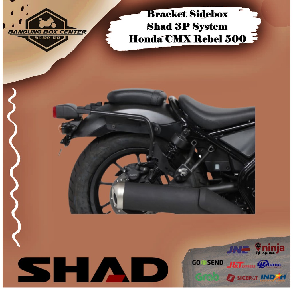 Jual Bracket SideBox Breket Side Box Shad 3P System Honda CMX Rebel 500 ...