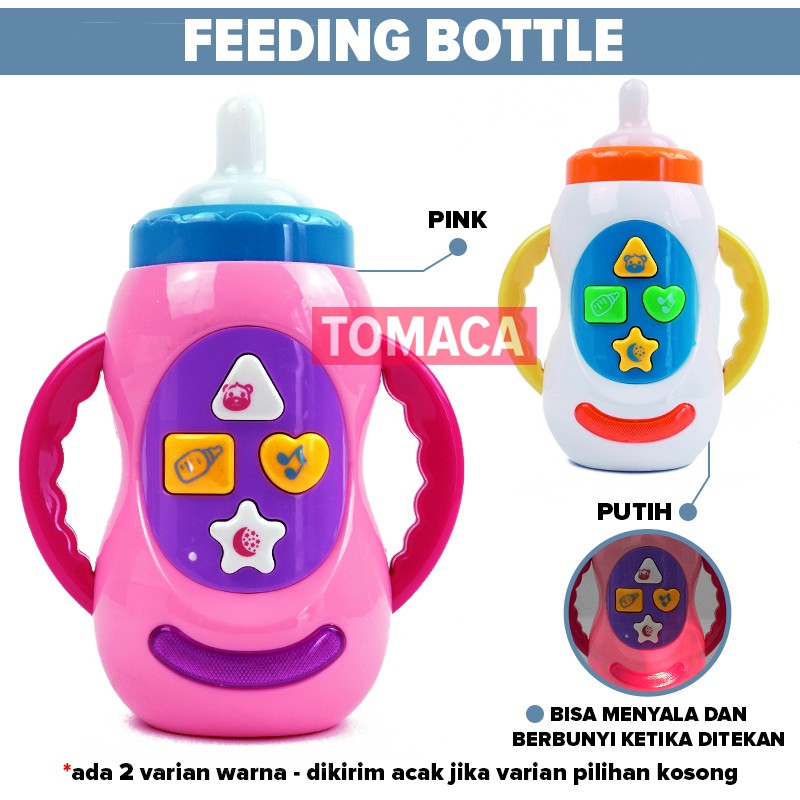 Jual Mainan Bayi Baby Feeding Bottle Botol Air Susu Light Music Lampu ...