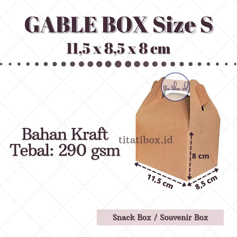 Jual Gable Box Size S / Paper Box Tenteng / Souvenir Box / Snack Box ...