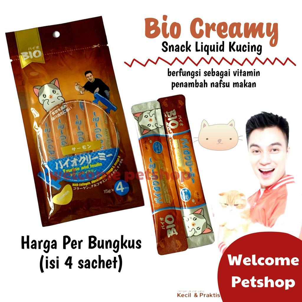 Jual Bio Creamy Snack Cair Kucing Salmon / Snack Kucing | Shopee Indonesia