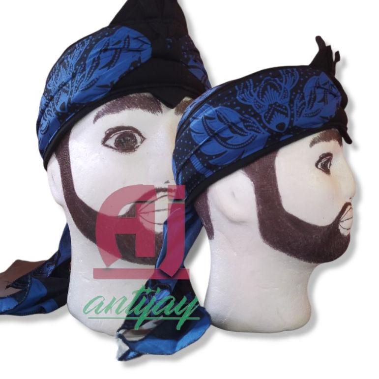 Jual blangkon blankon iket sunda jawa motif baduy biru ukuran kepala ...