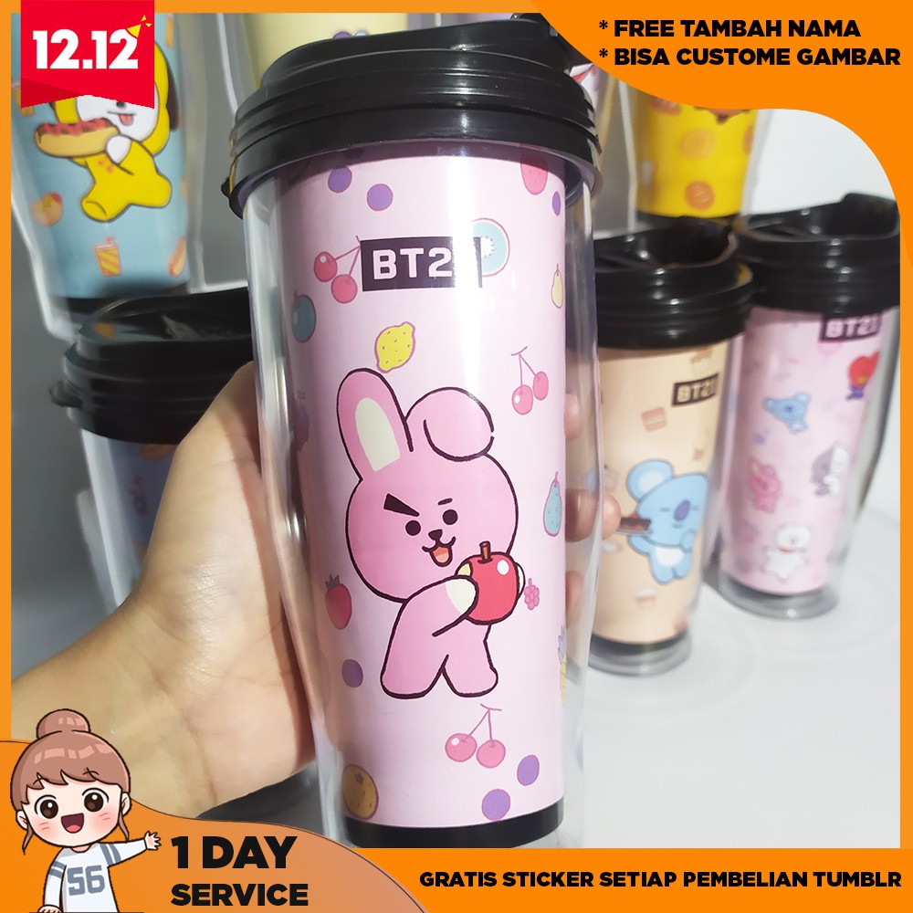 Jual Tumblr BT21 Botol Minum Plastik BTS Souvenir Merchandise Kpop ...