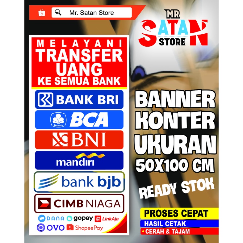 Jual Cetak Banner Konter Transfer Bank - Ukuran 50x100 Cm | Shopee ...