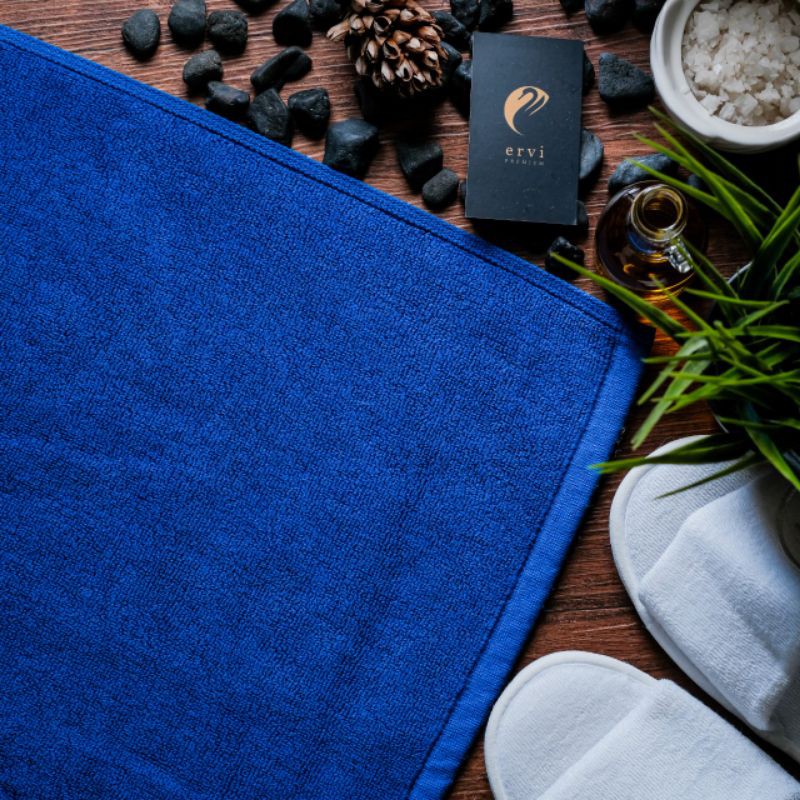 Jual Keset handuk Biru PREMIUM tebal kualitas hotel / Bath Mat Blue ...