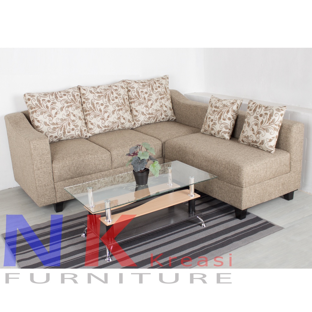 Jual Sofa Kursi Ruang Tamu L putus Minimalis sofa sudut mewah MEJA TAMU Shopee Indonesia