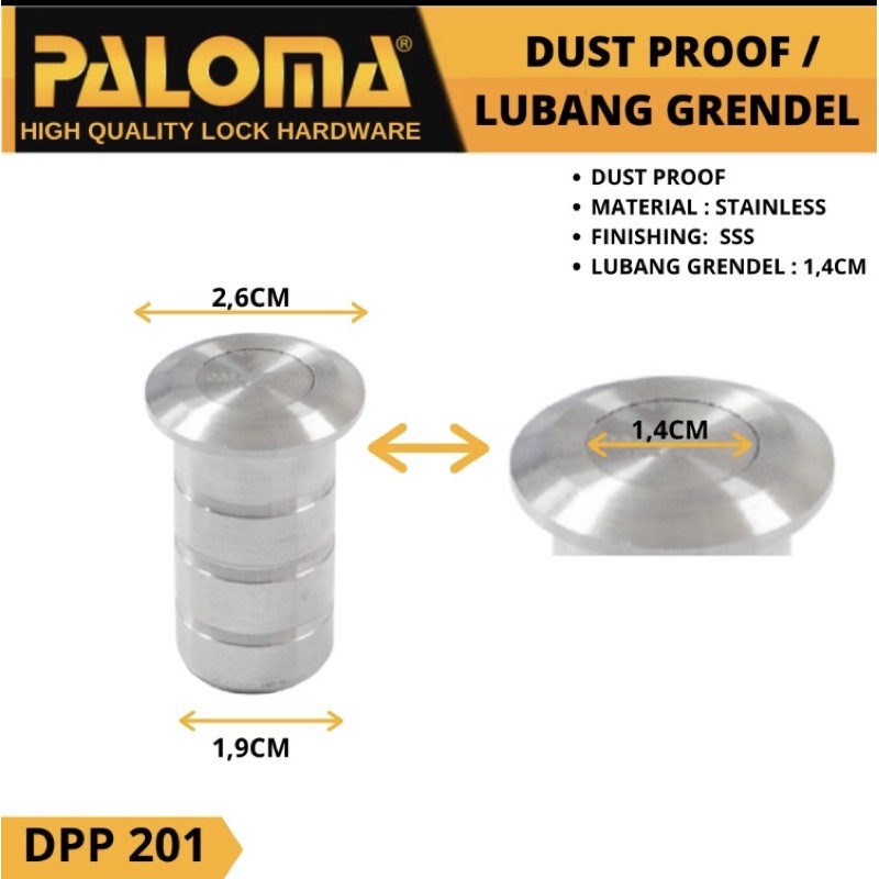 Jual Lubang Grendel Tanam Paloma DPP 201 Dust Proof 201 SSS | Shopee ...