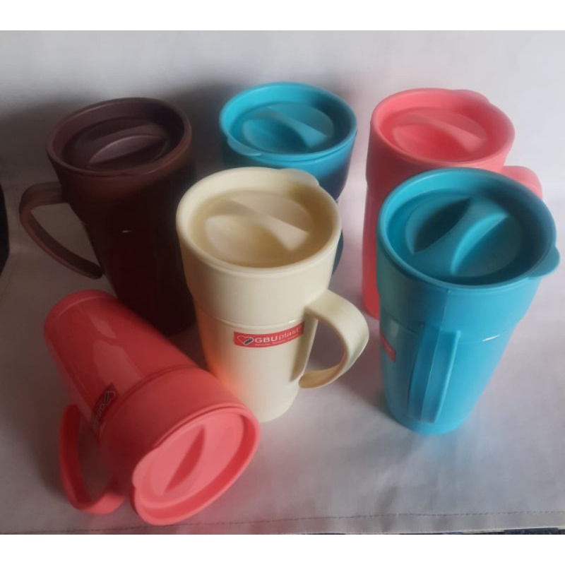 Jual mug tutup plastik bpa free GBU PLAST harga per 6 pcs | Shopee ...