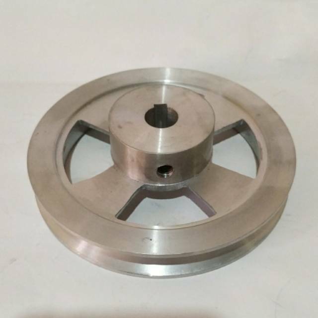 Jual Puli Pulley Pully A1 - 5 inch as 20 mm pully alumunium | Shopee ...