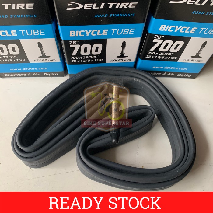 Jual Ban Dalam Sepeda Ukuran 700 x 25 / 28 c Swallow Deli Tire FV Pentil Presta 6 cm 60 mm ...