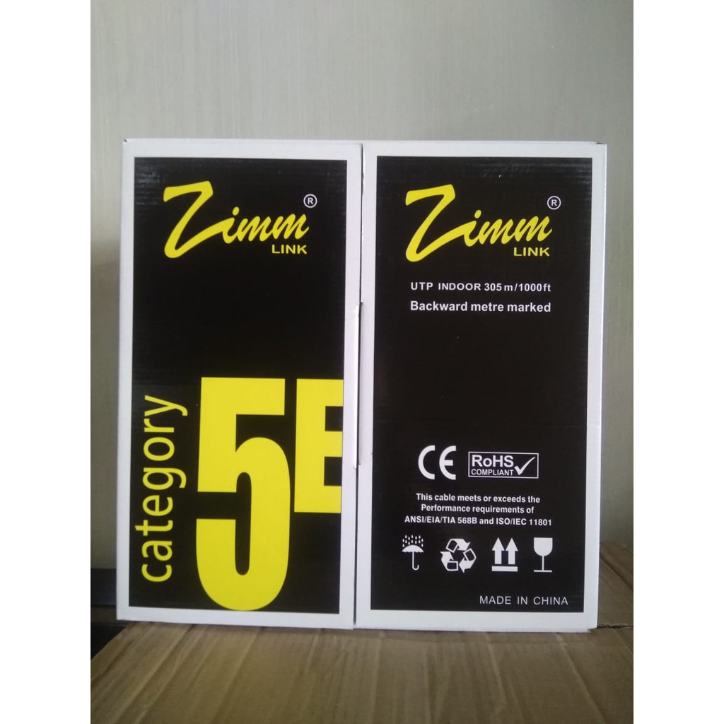 Jual KABEL LAN ZIMM LINK FTP CAT 5e - 1 ROLL ( 305 meter ) | Shopee ...