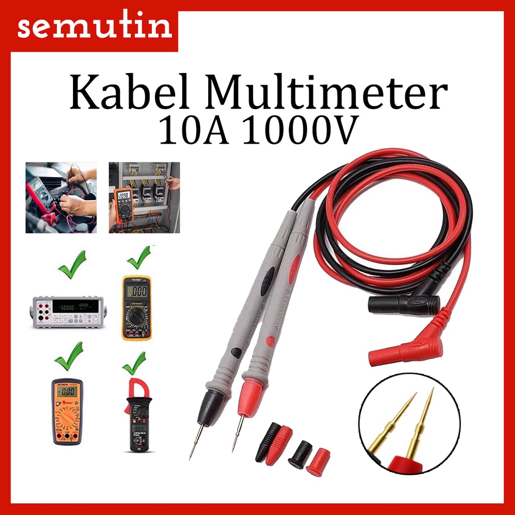 Jual Kabel Multimeter 10A 1000V / Probe Tester Multitester Jarum ...