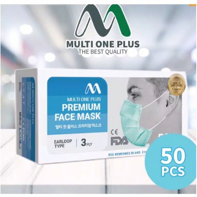 Jual Masker Premium Multi One Plus 3 Ply Earloop Type | Shopee Indonesia